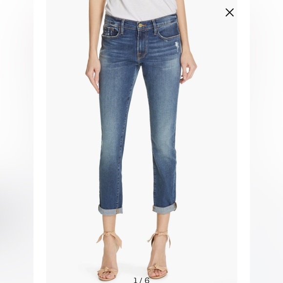 Frame Denim | Jeans | Frame Le Garon Ankle Boyfriend Jeans Azure | Poshmark
